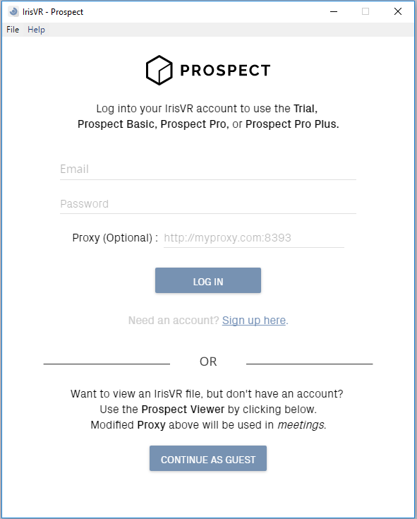 Downloading and Launching Prospect – IrisVR